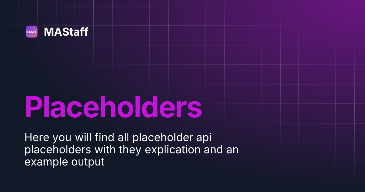 Placeholders | MAStaff